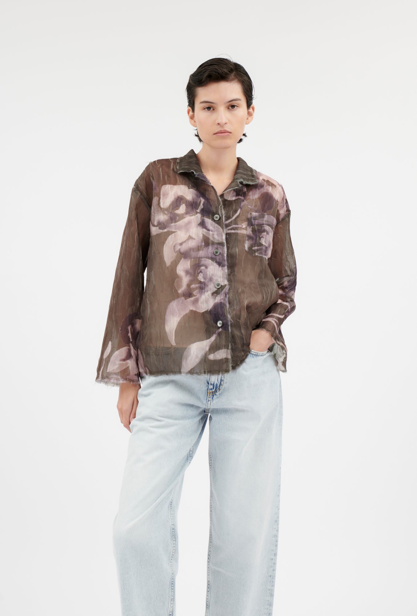 Painted Peonies Jacke, Dark Olive – ODEEH