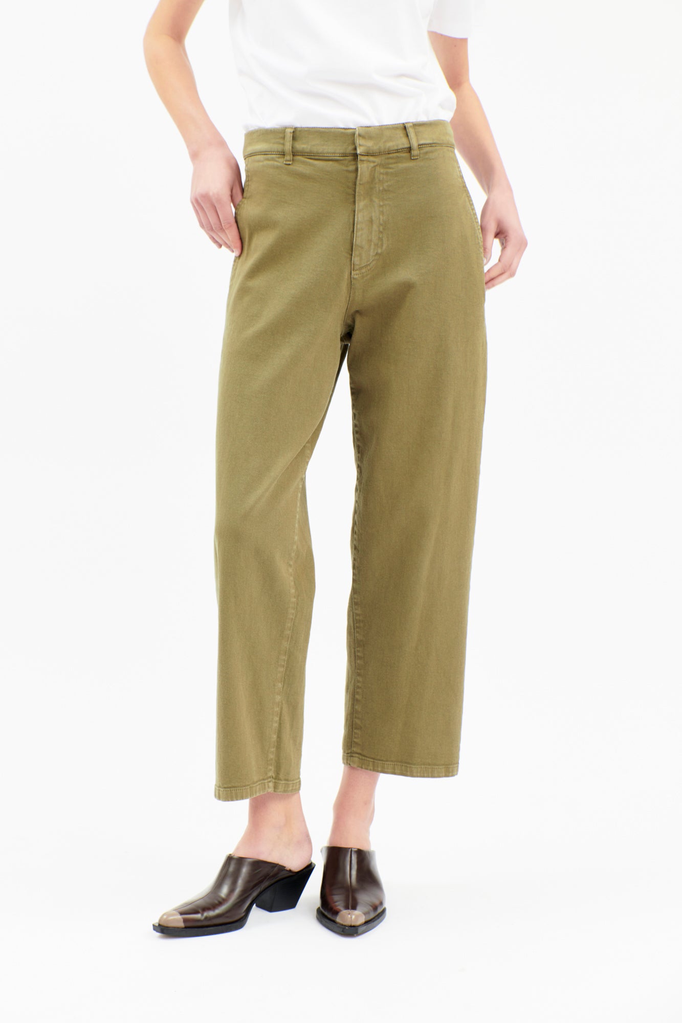 Garment Washed Gab Hose, Olive – ODEEH